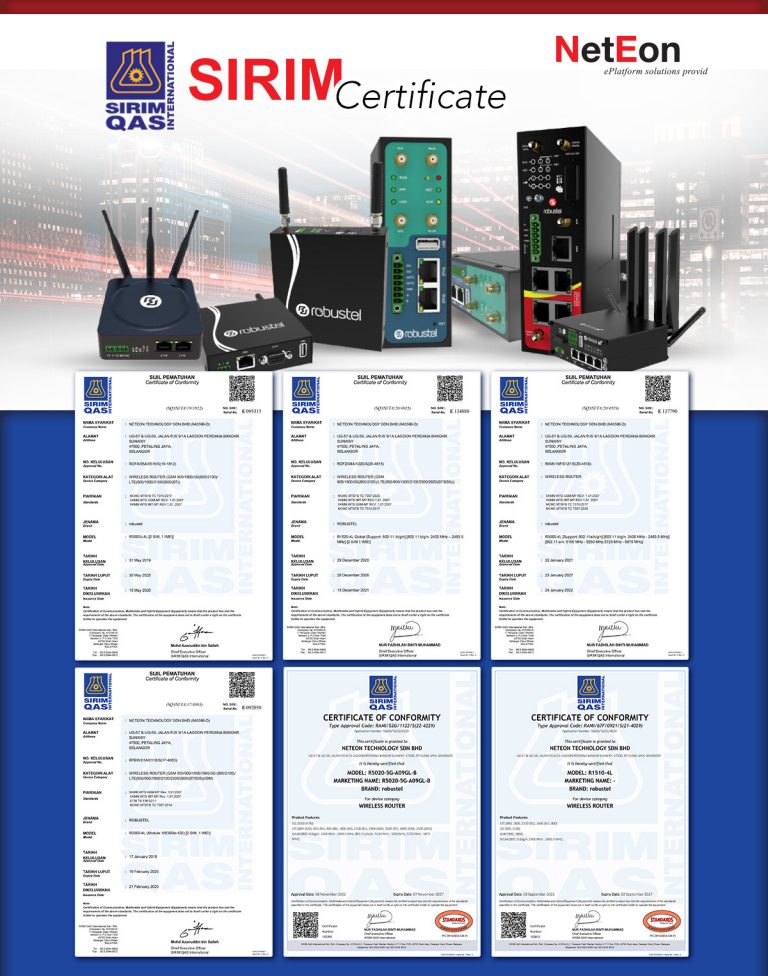 SIRIM Certificate - Neteon
